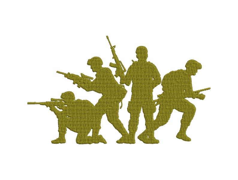 Green Army Men Embroidery Design, Green Army Mini, Silhouette, Army ...