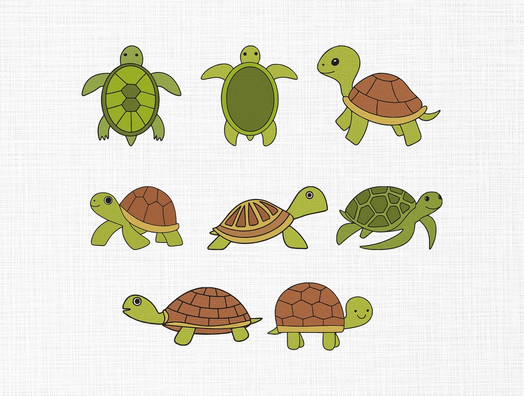 Turtles Bundle Embroidery Design, Turtle Embroidery, Cute Turtle ...
