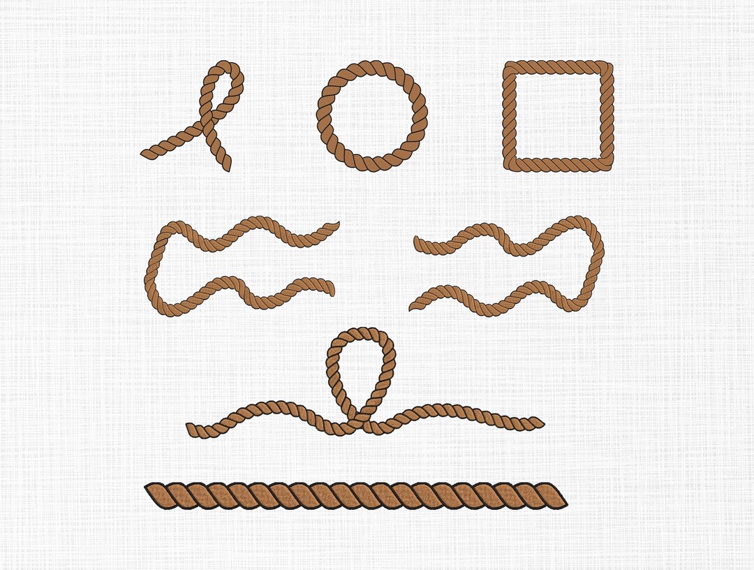 Nautical Rope Bundle Embroidery Design, Rope Shapes Embroidery Design ...