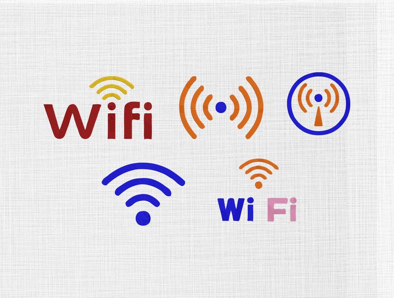 Wifi Embroidery Design, Wifi Font Machine Embroidery Design, Wire Less ...