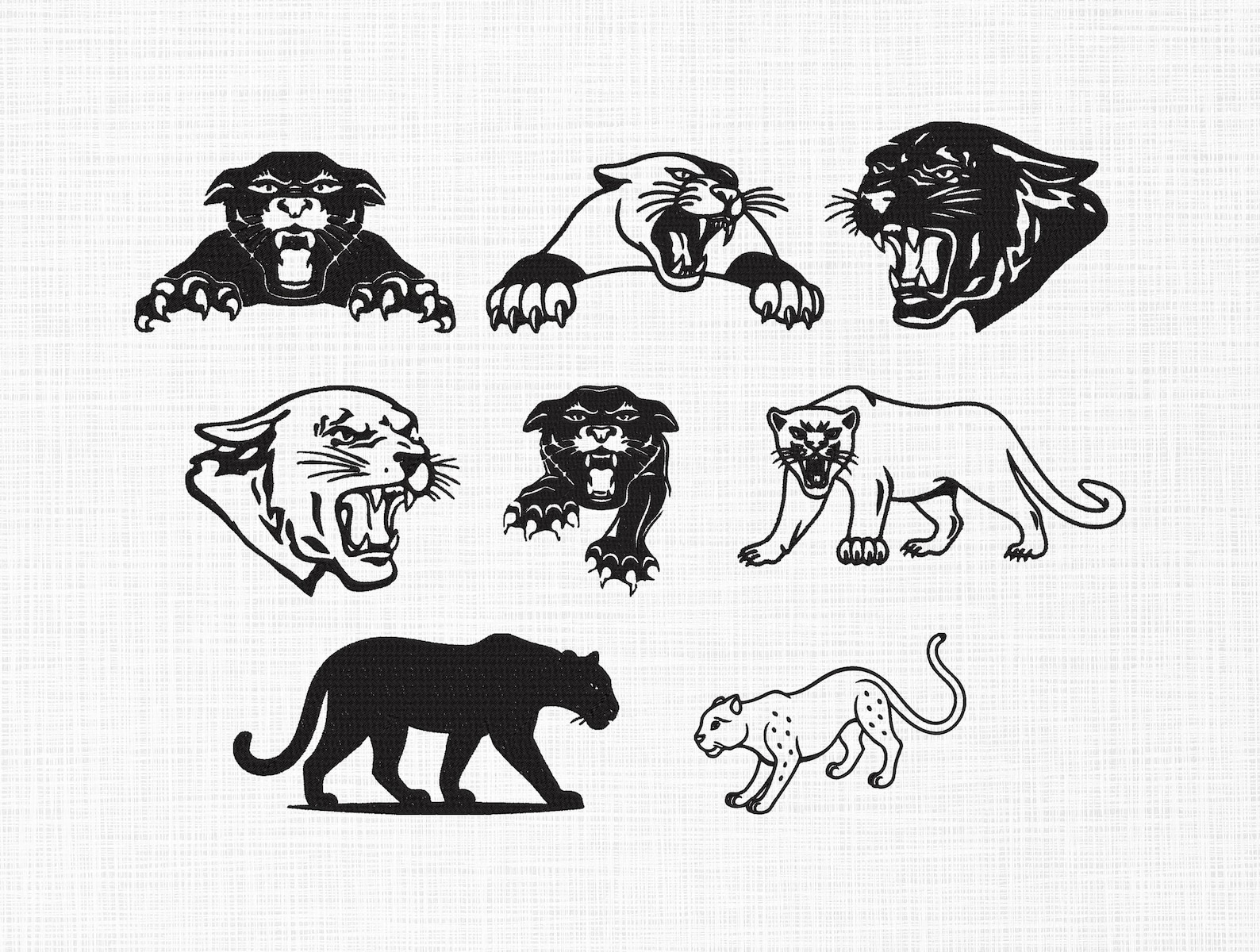 Crazy Panther Head Bundle Embroidery Design, Angry Panther Face ...