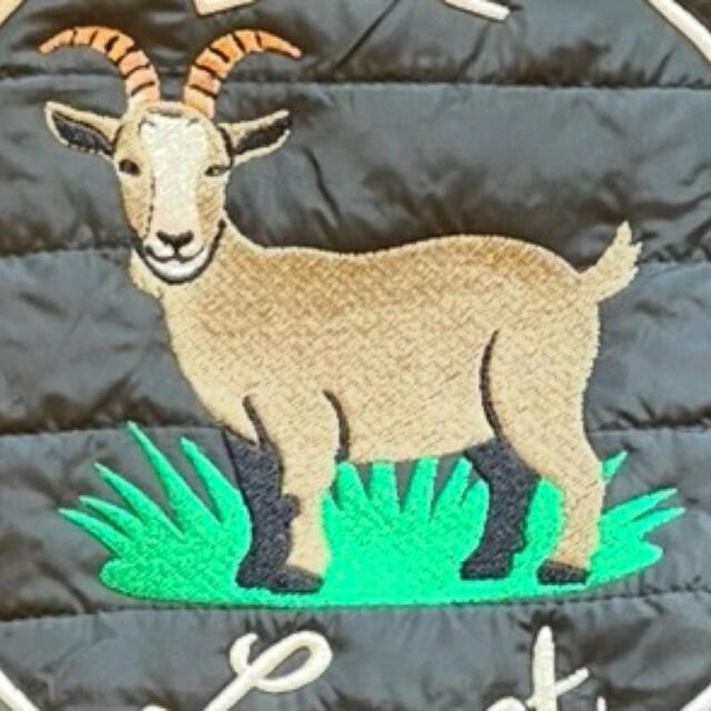 Farm Goat Embroidery Design, Cute Goat Baby Embroidery, Goat on Grass ...