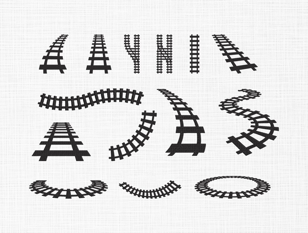 Railroad Tracks Embroidery Design, Train Tracks Embroidery Design ...