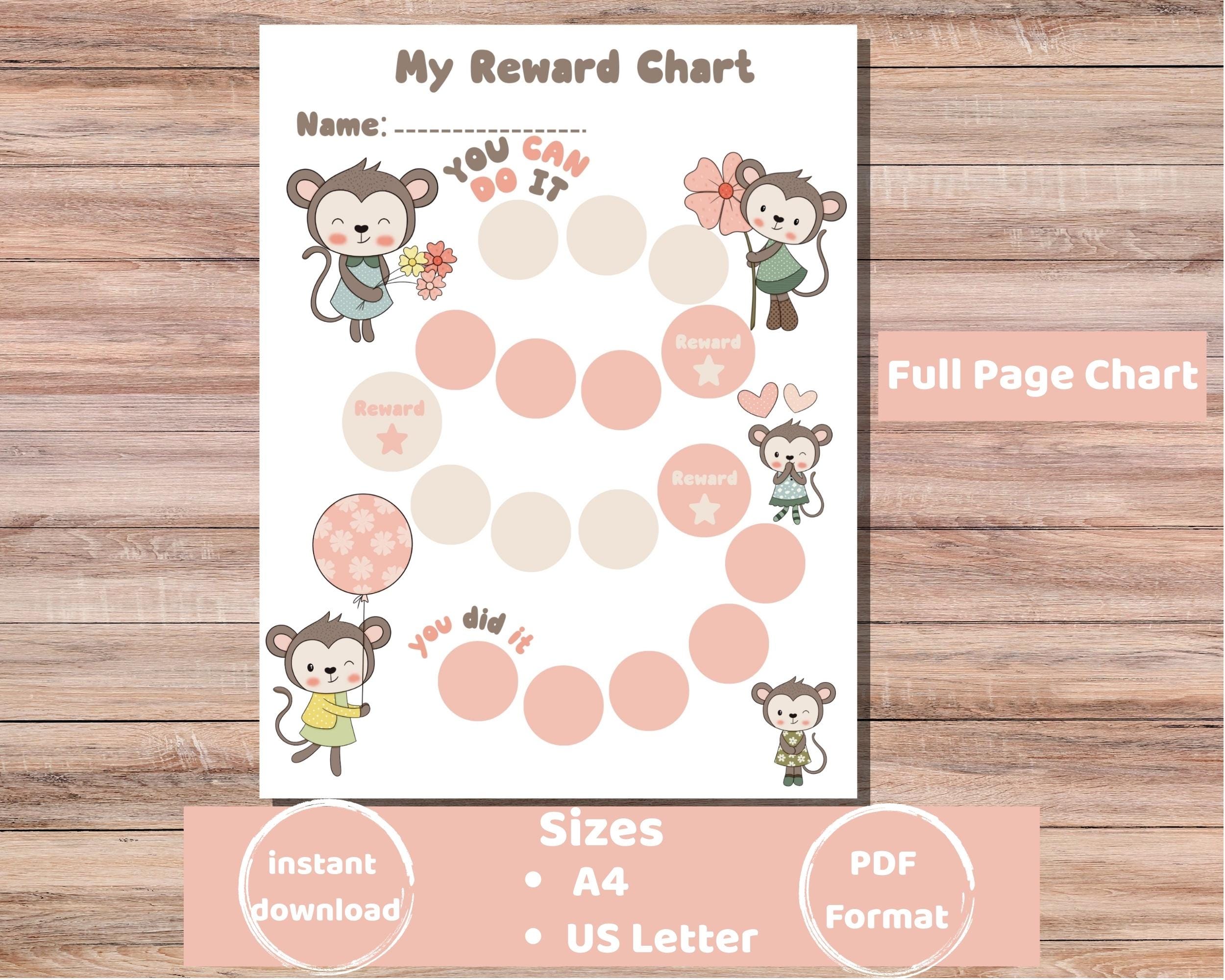 Printable Reward Chart for Kids – Monkey Theme Behavior & Chore Chart ...