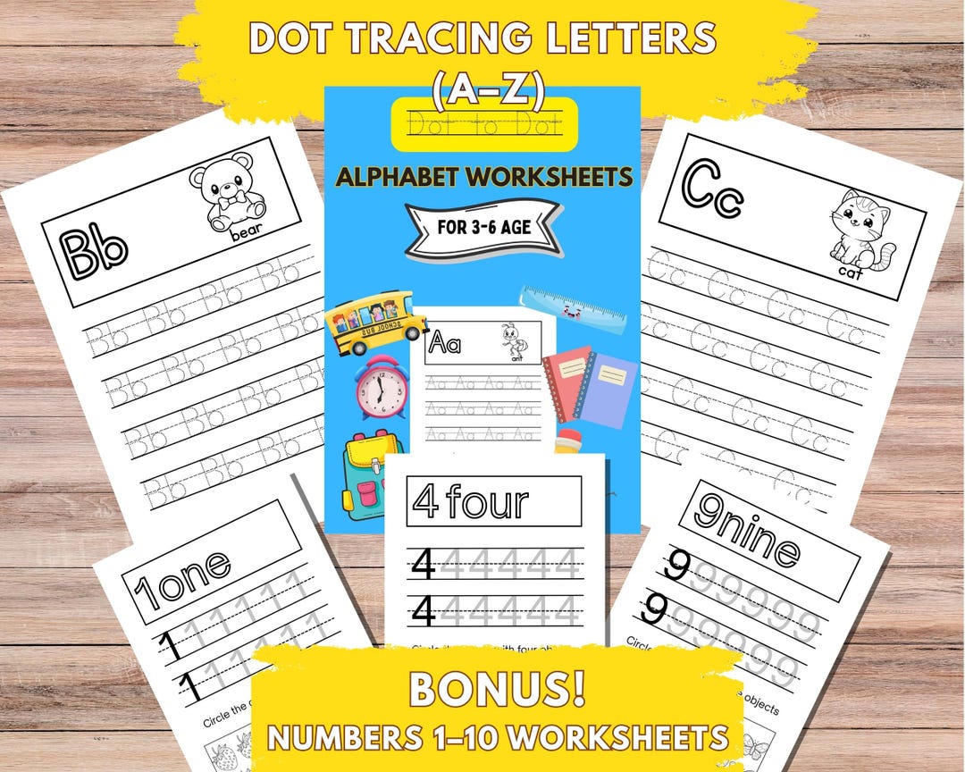 Alphabet & Number Tracing Worksheets: Animal Coloring Pages (digital ...