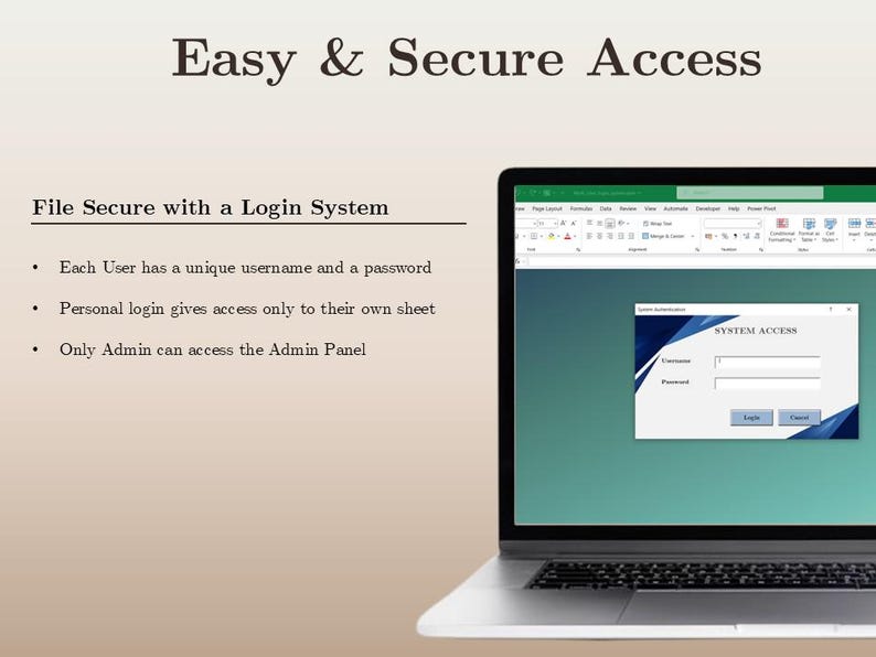Login System Excel Template | Multi-user Secure Access + Admin Panel - Etsy