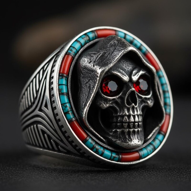 Skull Gem Ring - Etsy