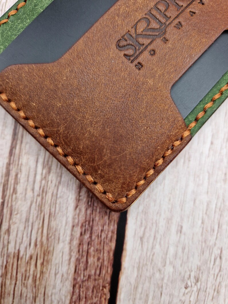 Handmade Leather Card Holder: Slim Minimalist Wallet - Norway - Etsy