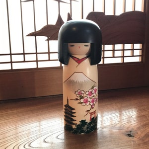 Japanese Kokeshi Doll Mount Fuji Art Japanese Aesthetic - Etsy