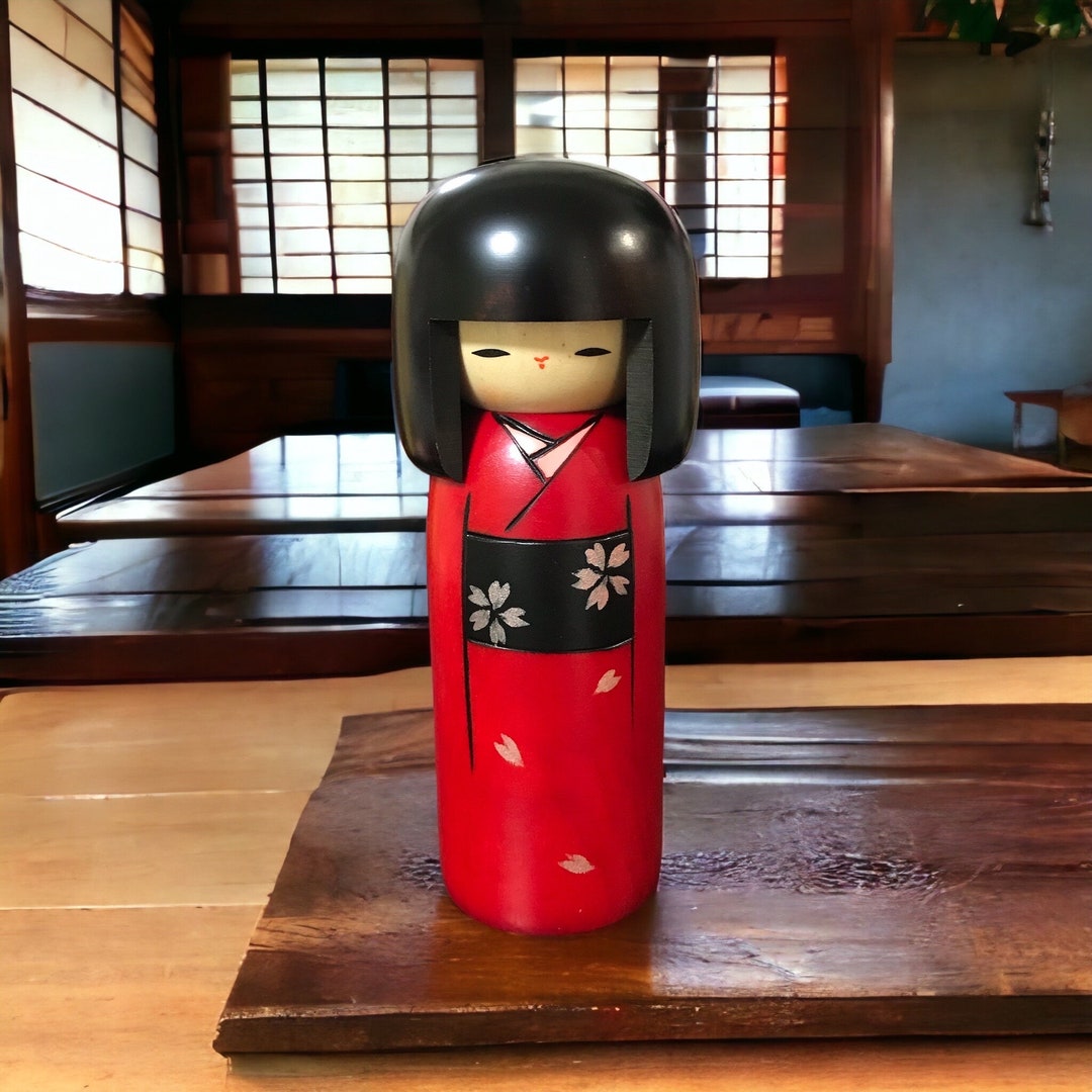Japanese Kokeshi Doll, Usaburo Kokeshi, Made in Japan, Haregi, Japanese ...