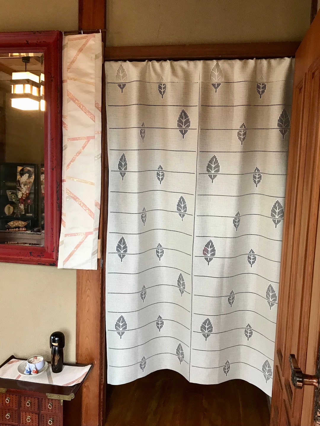 Noren Curtain Long, Japanese Curtain Panel, Sheer Linen Curtains ...