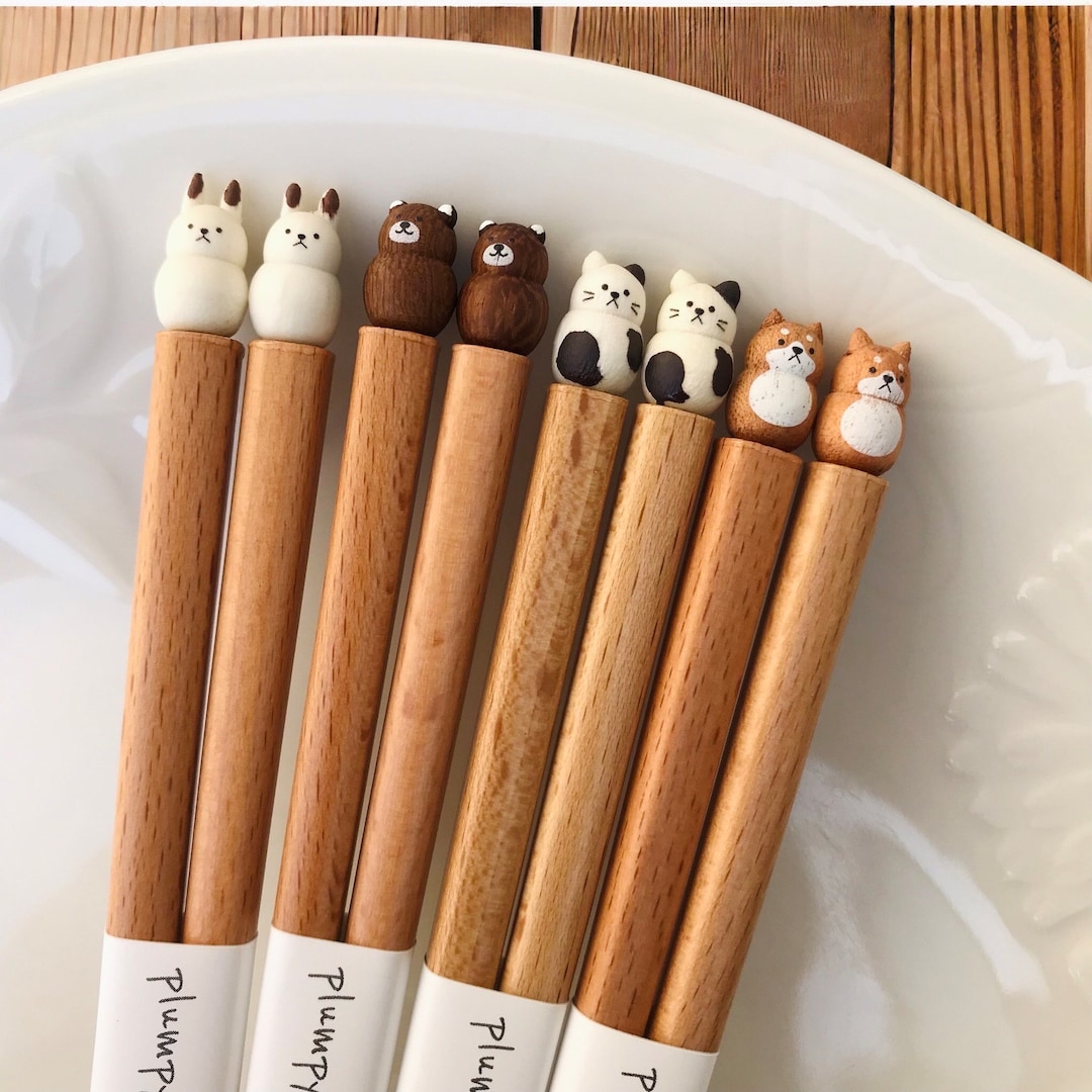Japanese Chopsticks, Kawaii Gifts, Plumpy Chopsticks, Animal Topped ...