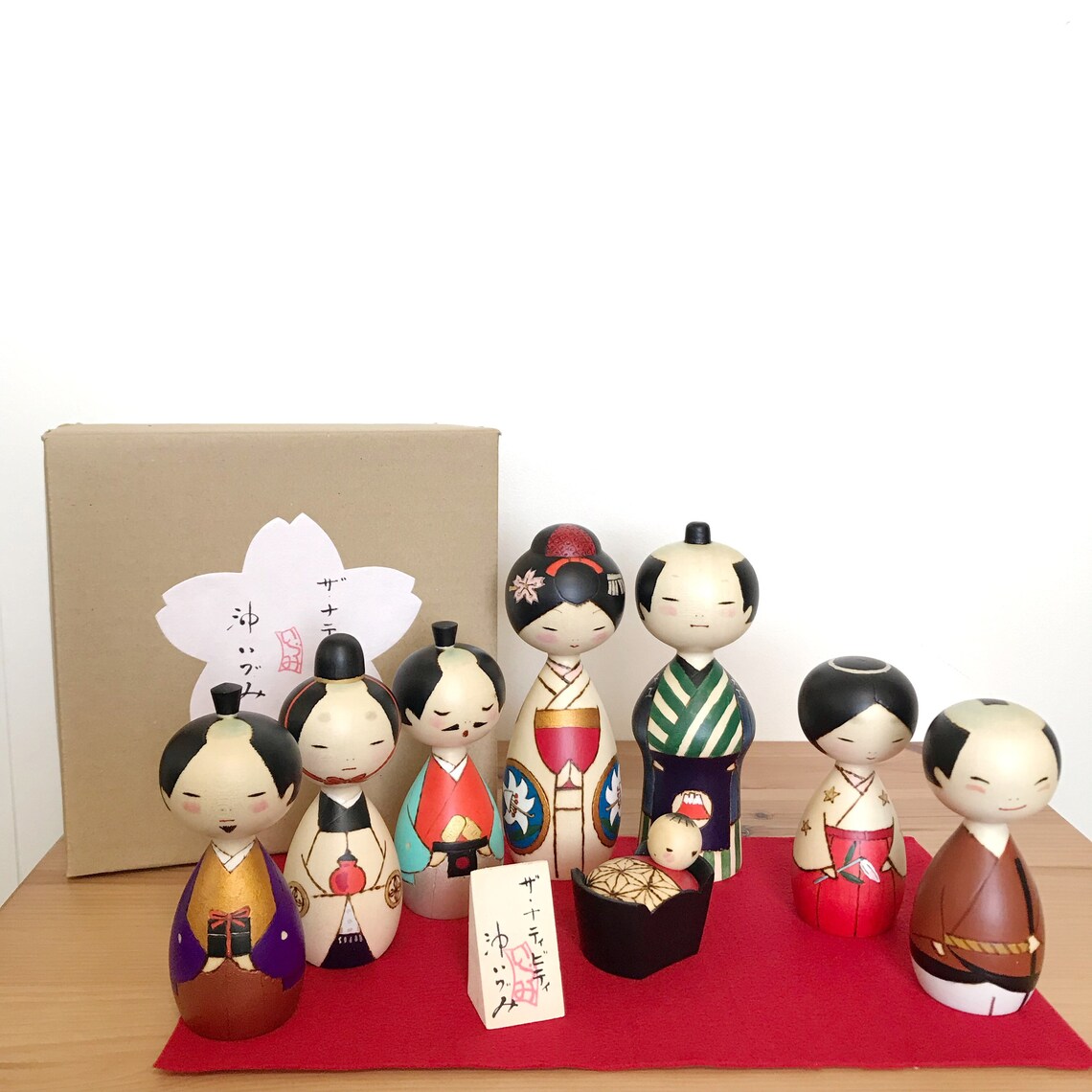 Japanese Nativity Set, Kokeshi Dolls Nativity Set, Nativity Scene ...
