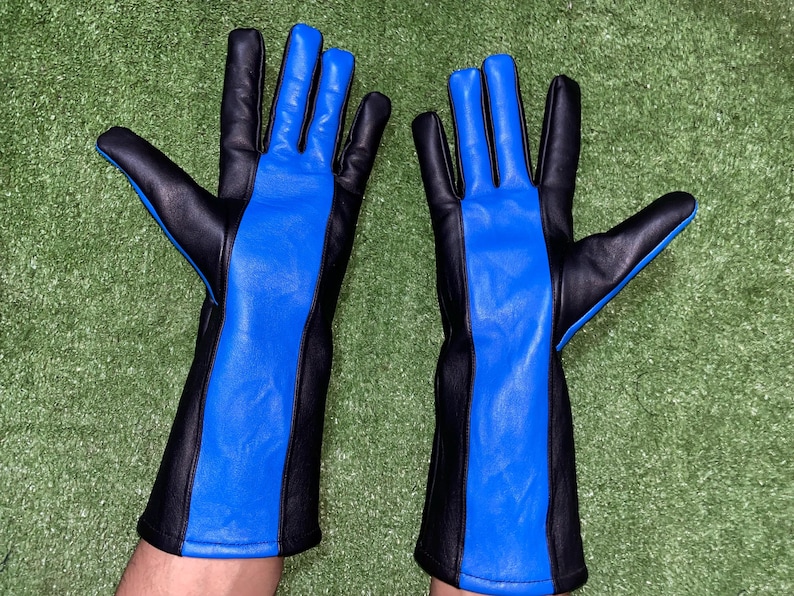 Nightwing Leather Gloves | Custom Cosplay Gloves | Genuine Sheep Skin ...