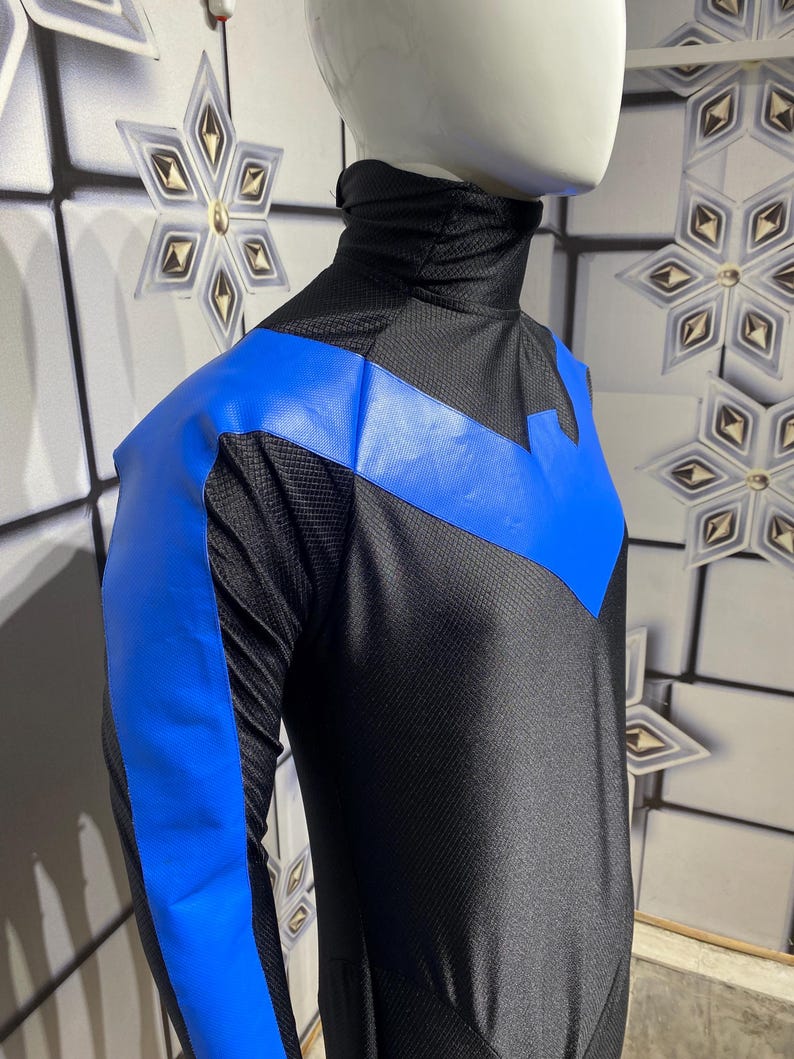Nightwing Cosplay Costume: Blue and Black Body Suit, Custom Sized - Etsy