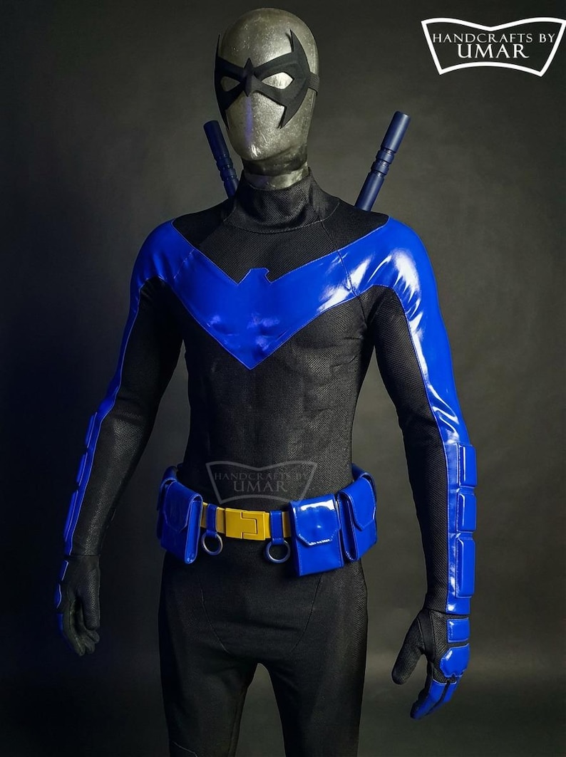 Nightwing Inspired Cosplay Costume | Blue and Black Superhero Bodysuit ...