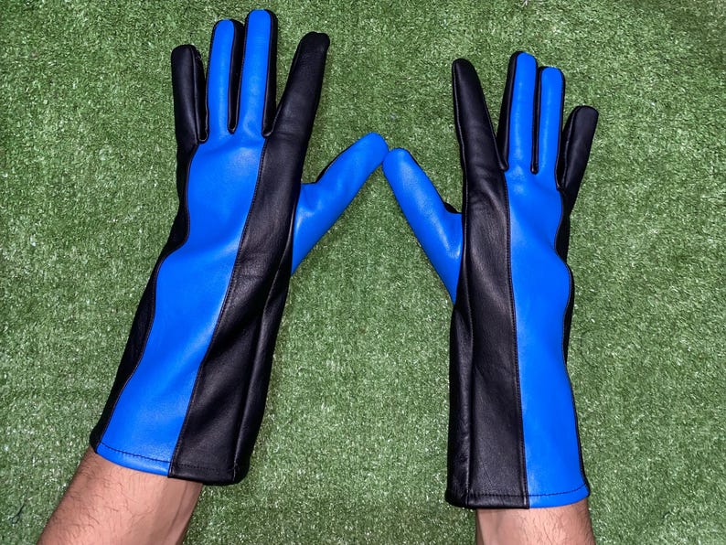Nightwing Leather Gloves | Custom Cosplay Gloves | Genuine Sheep Skin ...