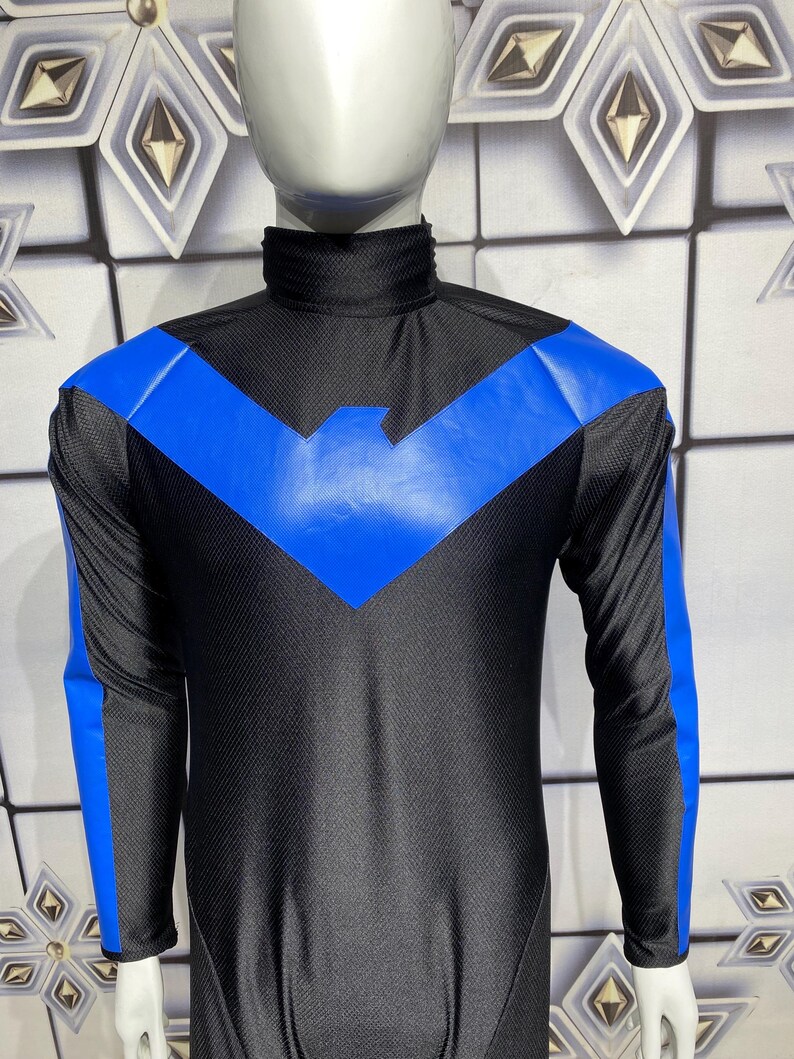 Nightwing Cosplay Costume: Blue and Black Body Suit, Custom Sized - Etsy