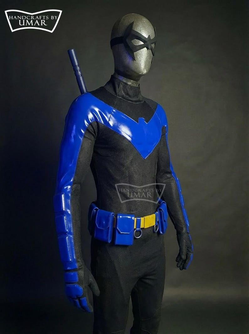 Nightwing Inspired Cosplay Costume | Blue and Black Superhero Bodysuit ...