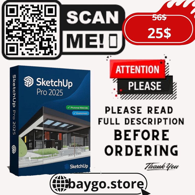 Sketchup 2025 – Advanced 3D Modeling Tool for Building / Interior Design+includes PDF Guide on ...