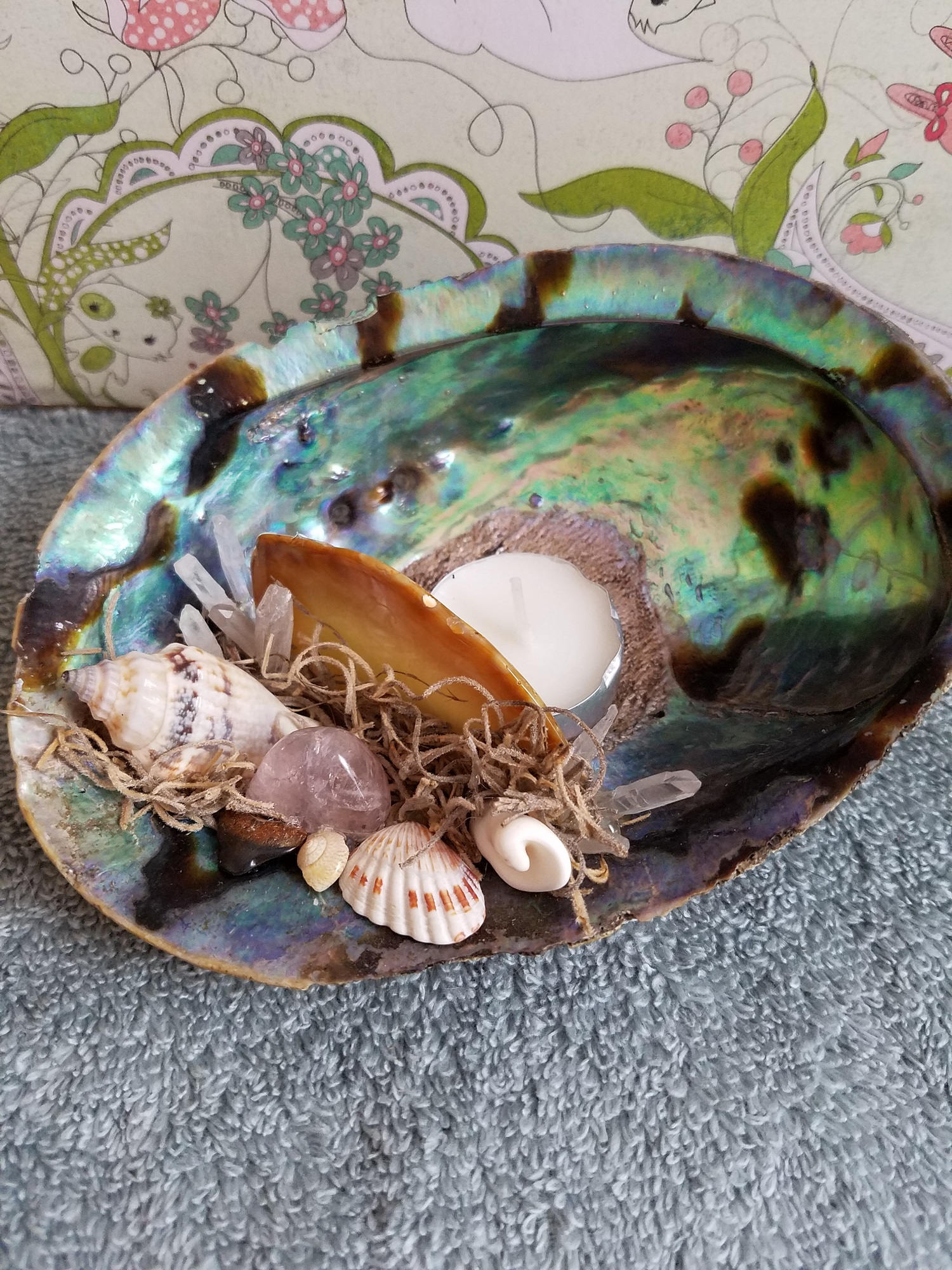 Pagan Magick Abalone Shell Altar With Tealight- Healing - Etsy