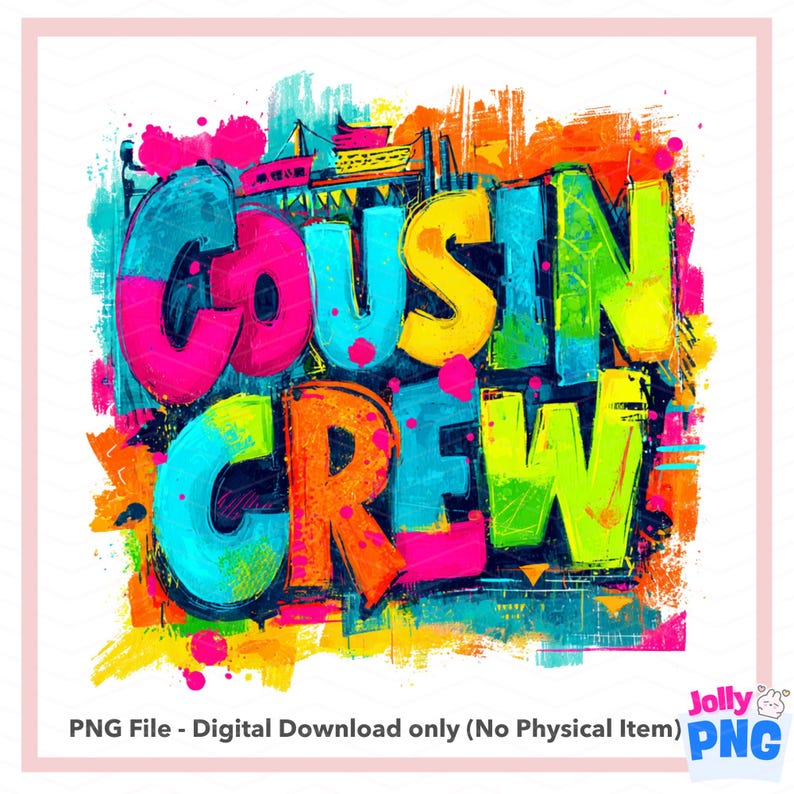 Colorful Cousin Crew PNG Bundle – Graffiti Letter Clipart for Teen ...