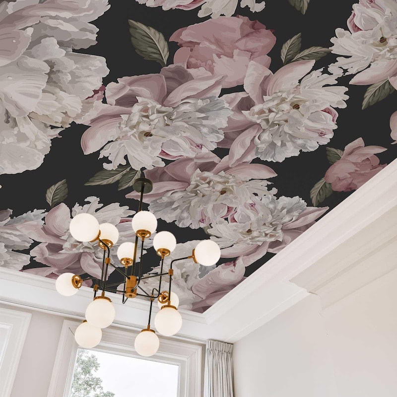 Ceiling Floral Wallpaper - Etsy
