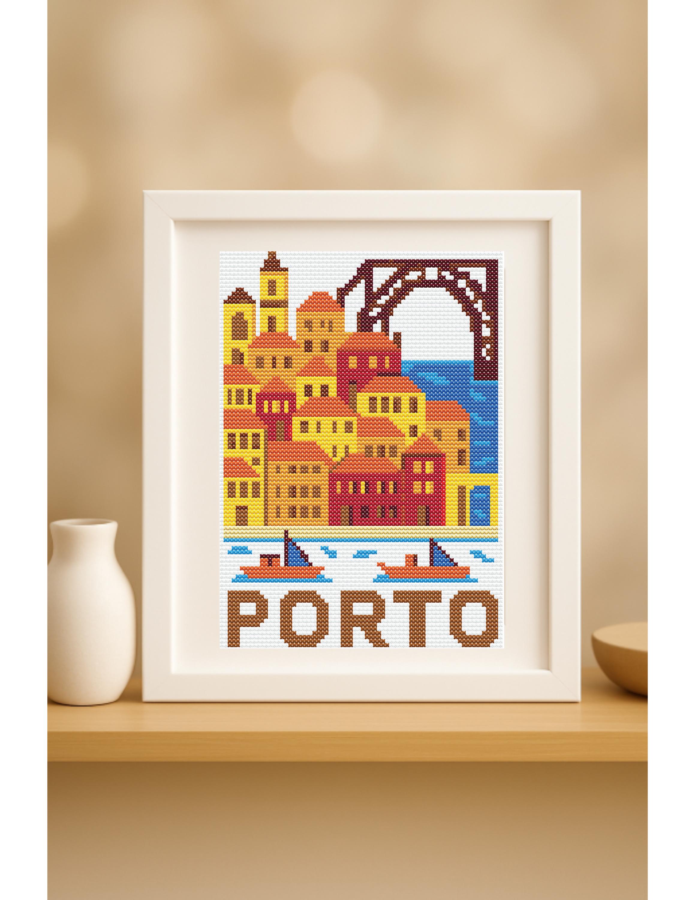 Portugal Travel Cross Stitch Pattern – Porto| Digital PDF - Etsy