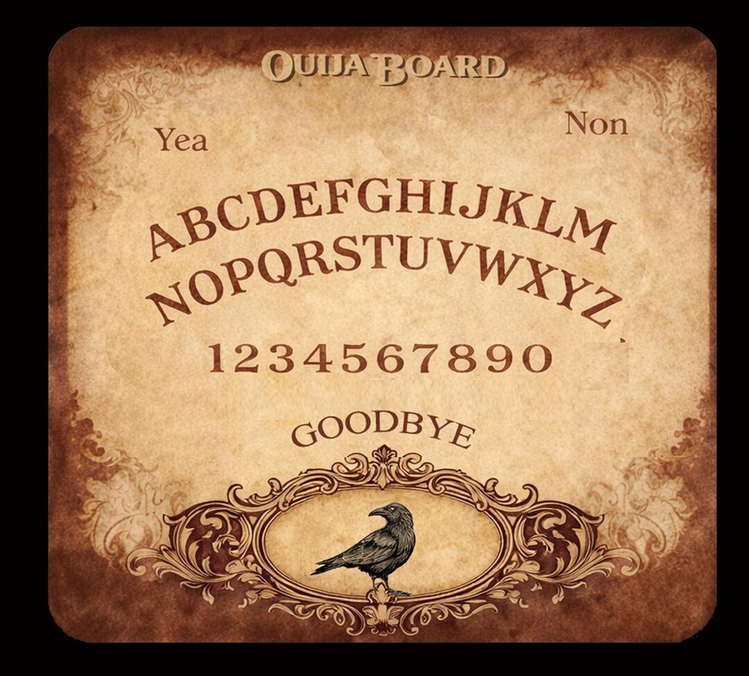Artisan Old World Ouija Board Mouse Pad, Free Monogram or Raven Motif ...