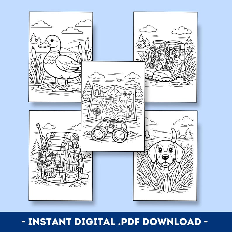 Kids Hunting Coloring Pages – 70 Printable Wildlife Sheets (digital ...