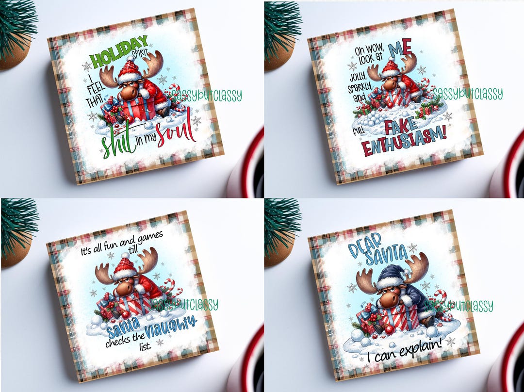 Festive Reindeer Christmas Coasters: Watercolor Holiday Designs ...