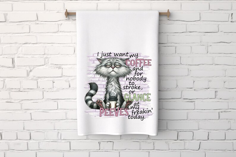 Grumpy Cat Coffee Clipart - Sarcastic Pet Peeves Quote PNG - Etsy
