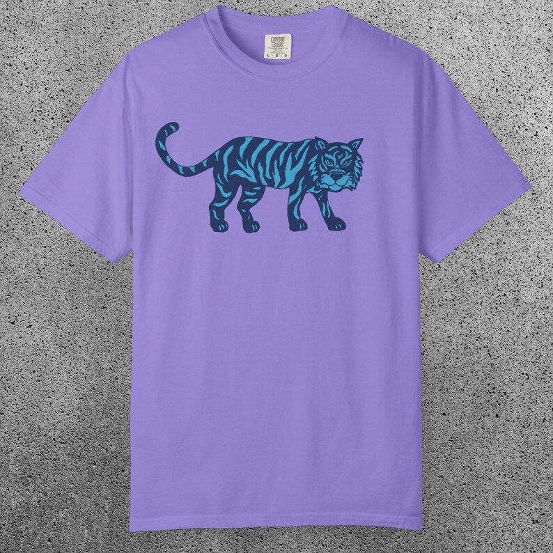 Hand-drawn Tiger T-shirt, Colorful Graphic Tee, Artist Designed and ...