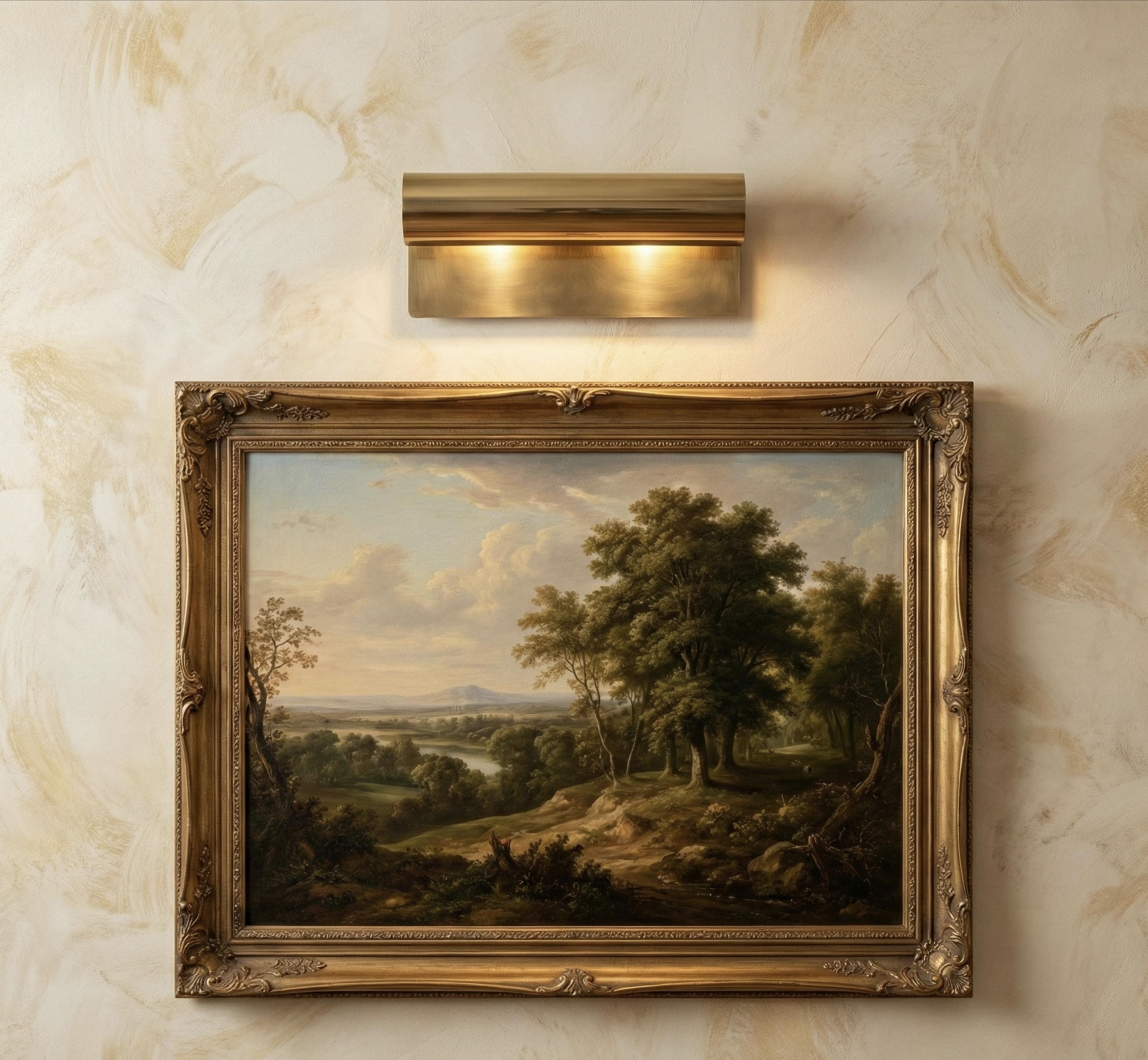 Mid-century Elegant Wall Sconce | Modern Brass Painting Light Fixture ...