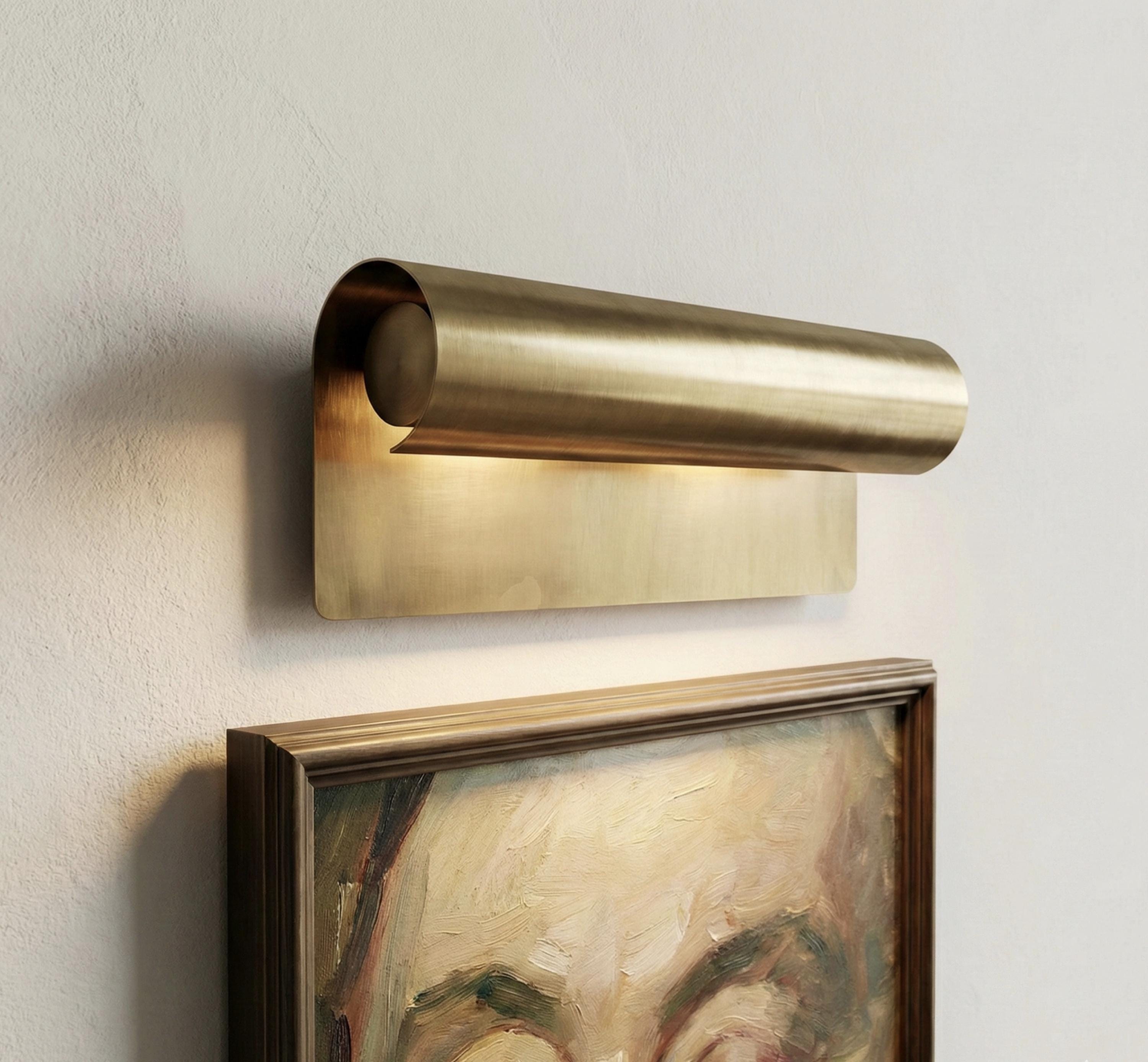Mid-century Elegant Wall Sconce | Modern Brass Painting Light Fixture ...