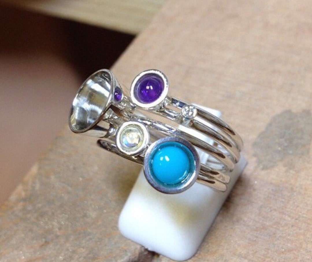 Handmade Sterling Silver Stacking Ring, Interchangeable and Can Use Any ...