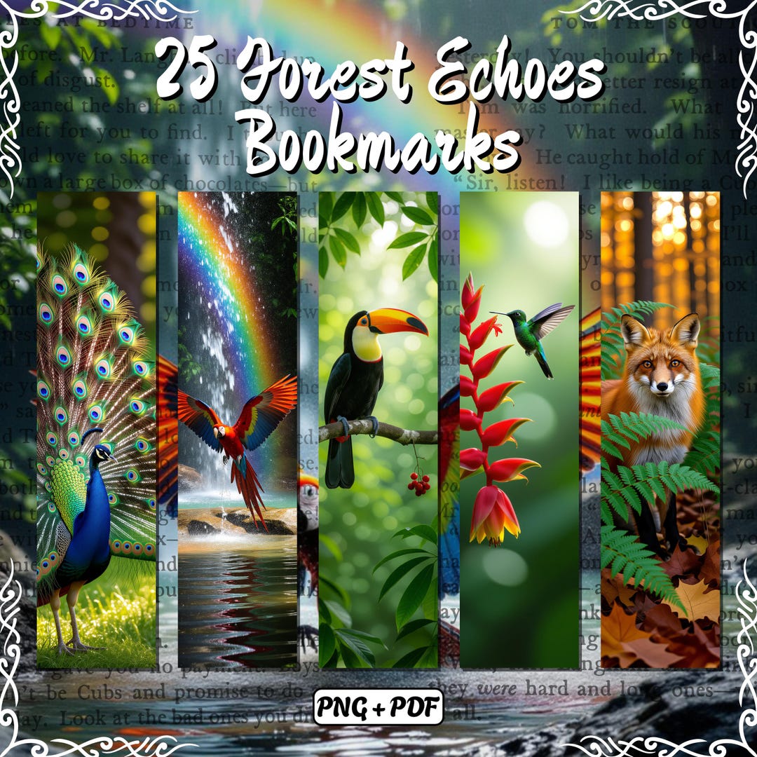 25 Printable Bookmarks Bundle | Forest Echoes Collection | Book Lover ...