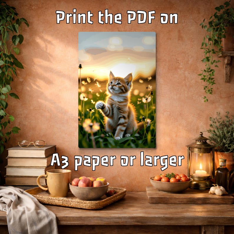 Ginger Kitten | Color by Number for Kids | Easy Medium Hard | Printable ...