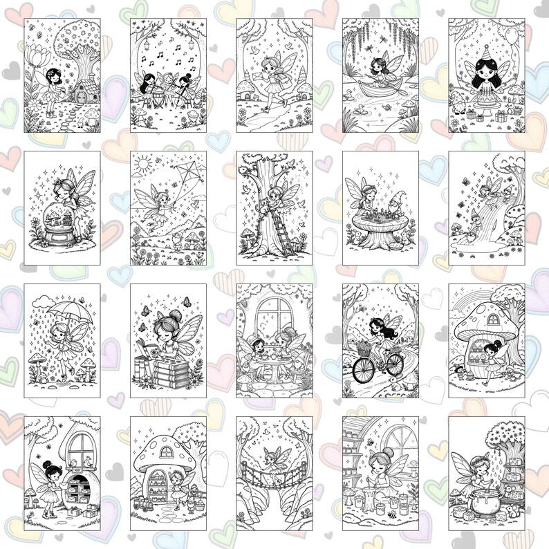 100 Fairies Coloring Pages | A4 Printable PDF | Instant Download - Etsy