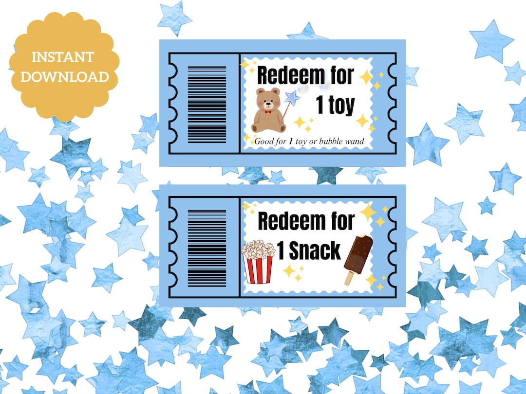 Redeemable Snack and Toy Disney Tickets for Kids - Etsy