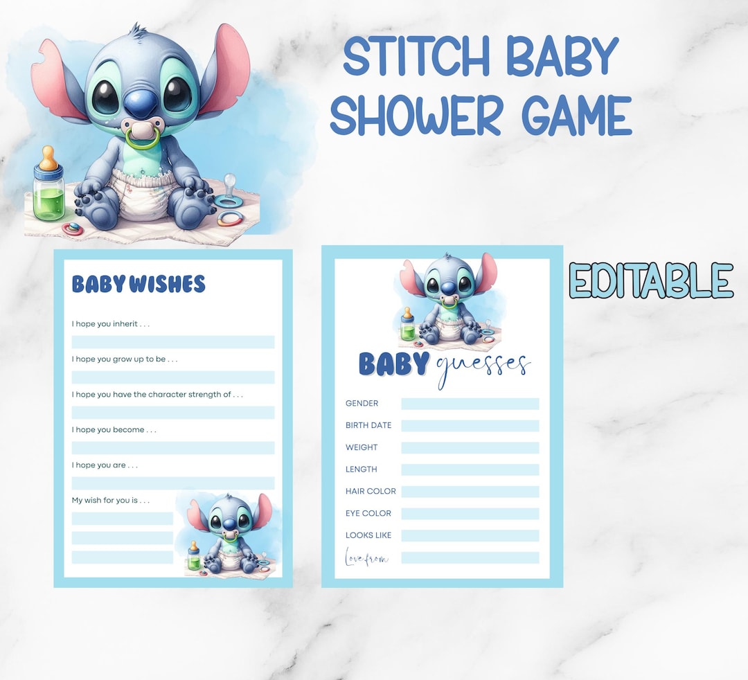 Stitch Baby Shower Games Set | Stitch Gender Reveal Guess Who Games ...