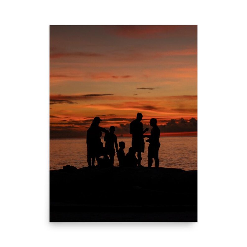 Holbox Sunset Silhouettes – Tropical Beach Photography Print, Mexico ...