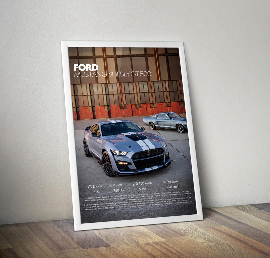 Shelby GT500 Muscle Car Poster: Custom Supercharged Wall Art (digital ...