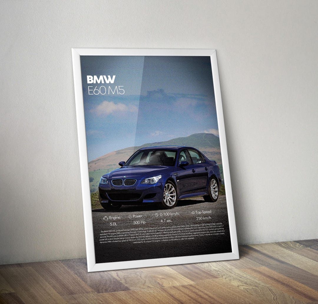 BMW E60 M5 Car Poster: V10 Sports Sedan Art (digital Download) - Etsy