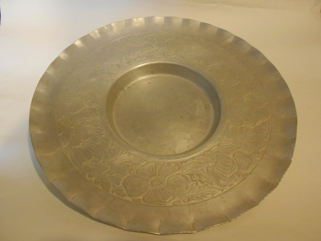 Vintage Aluminum Hand Forged Everlast Metal Platter Bowl Dish 13 1/2 ...