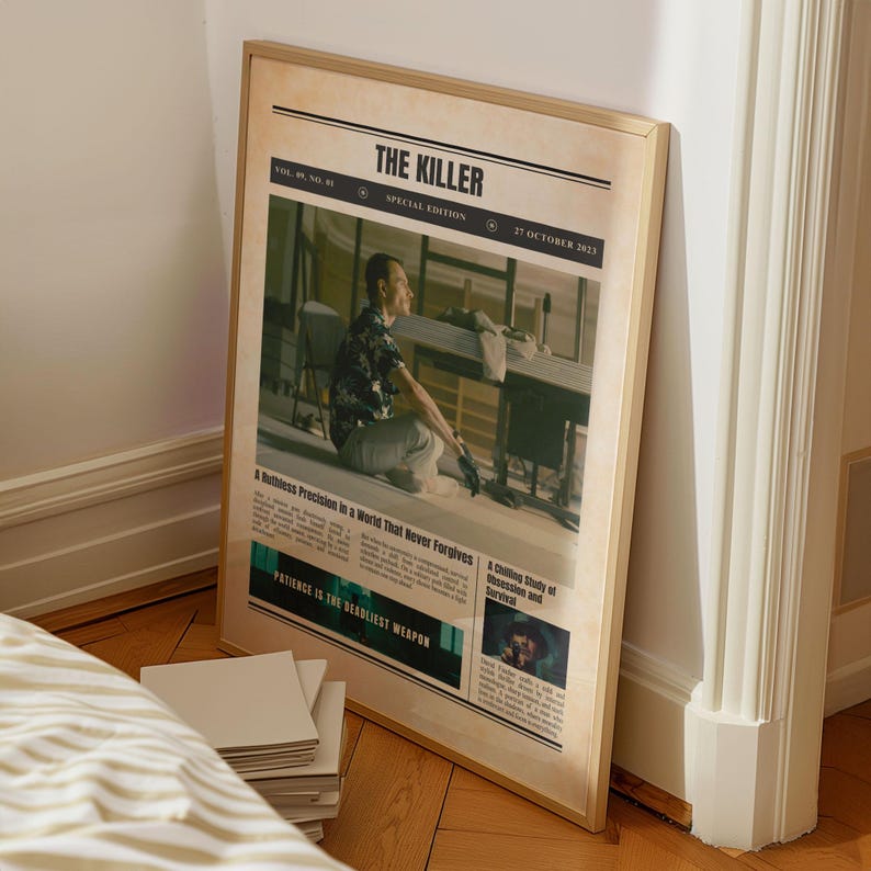 The Killer Movie Poster, David Fincher Film, Minimalist Cinema Decor ...