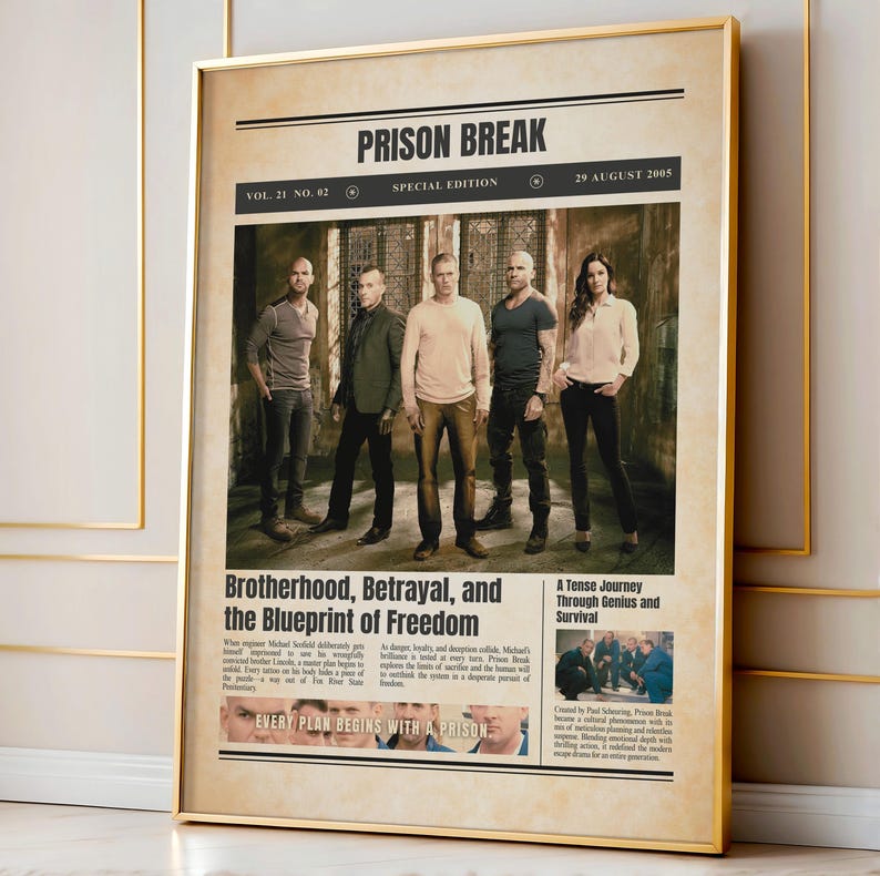 Prison Break TV Series Poster: Minimalist Cult Drama Wall Art - Etsy ...