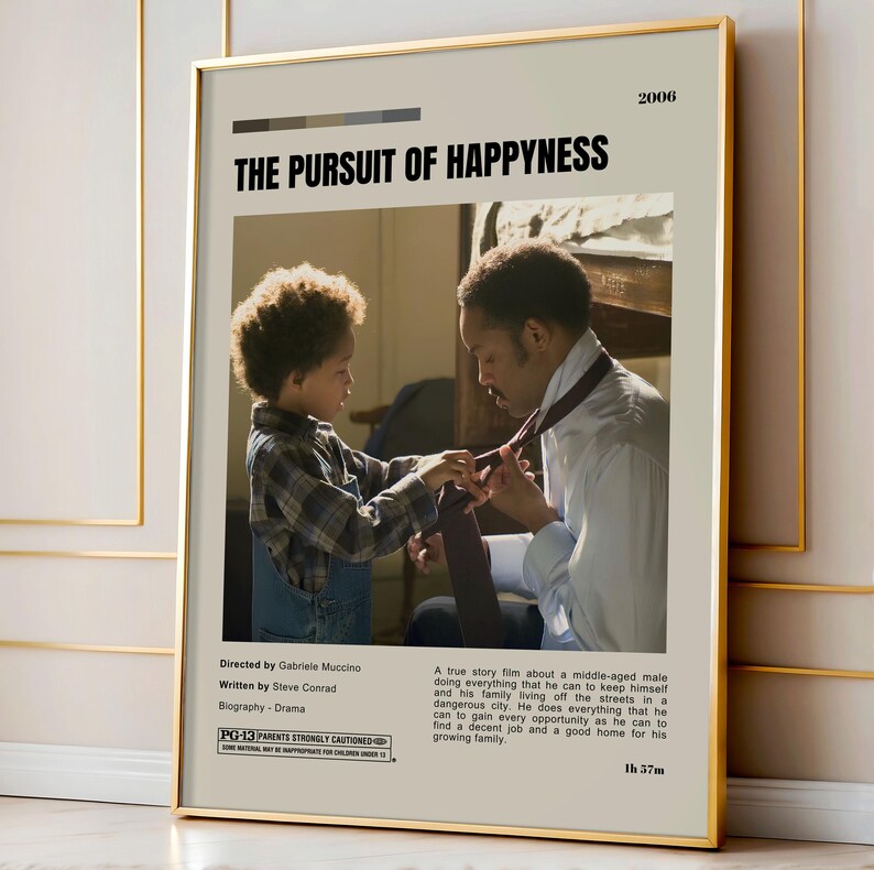 The Pursuit of Happyness Movie Poster: Minimalist Inspirational Drama ...