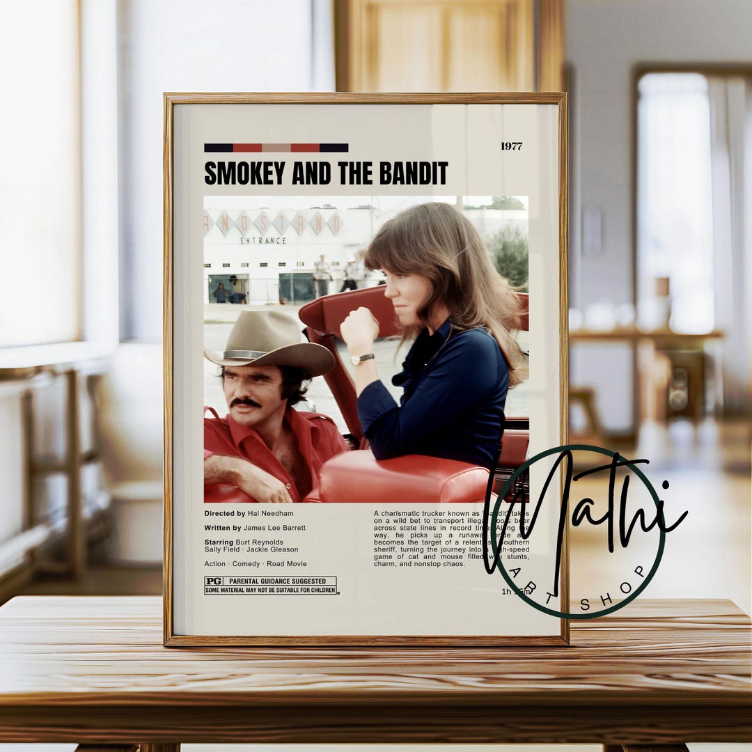 Smokey and the Bandit Movie Poster: Minimalist Action Comedy Film Art ...