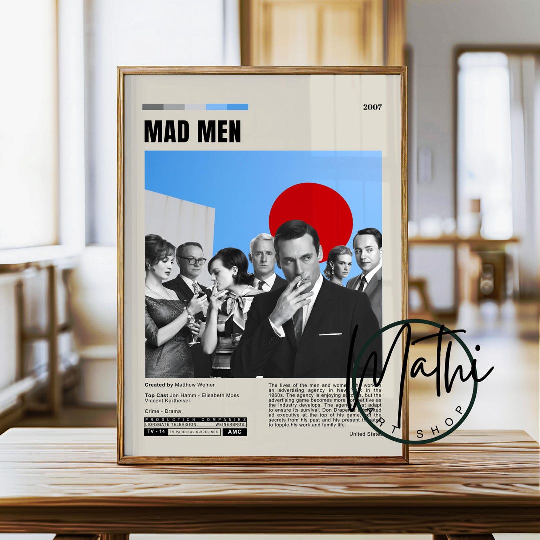 Mad Men 2007 TV Show Poster – Don Draper Minimalist Wall Art – Retro ...